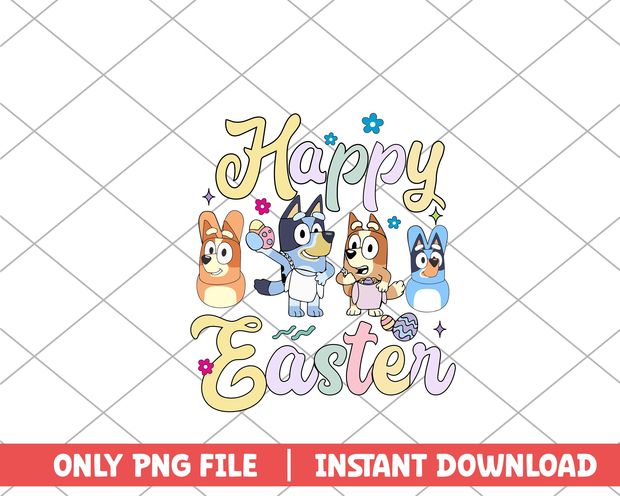 Happy easter bluey easter png – svg files for cricut