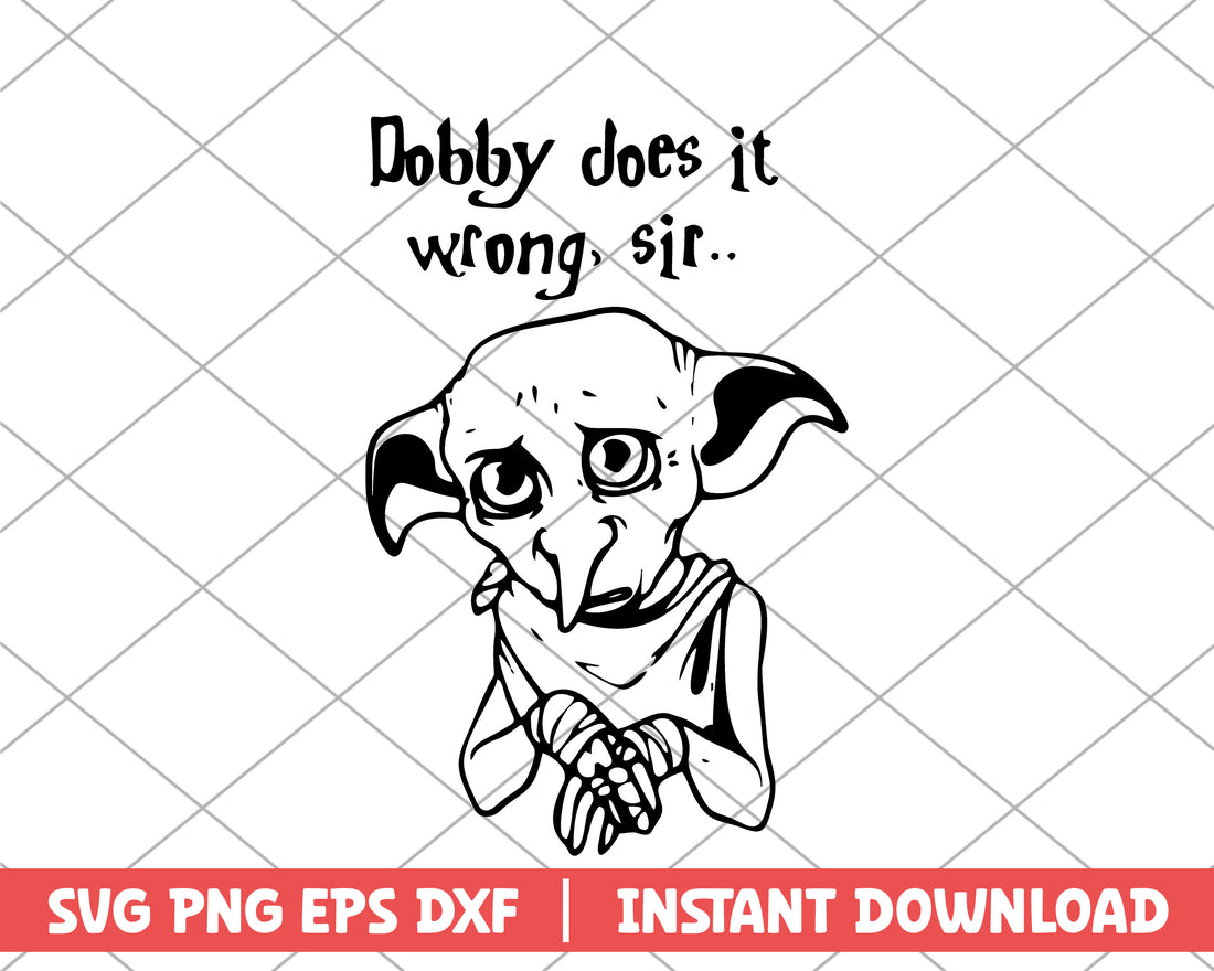 Harry Potter Dobby does it wrong sir cartoon svg – svg files for cricut
