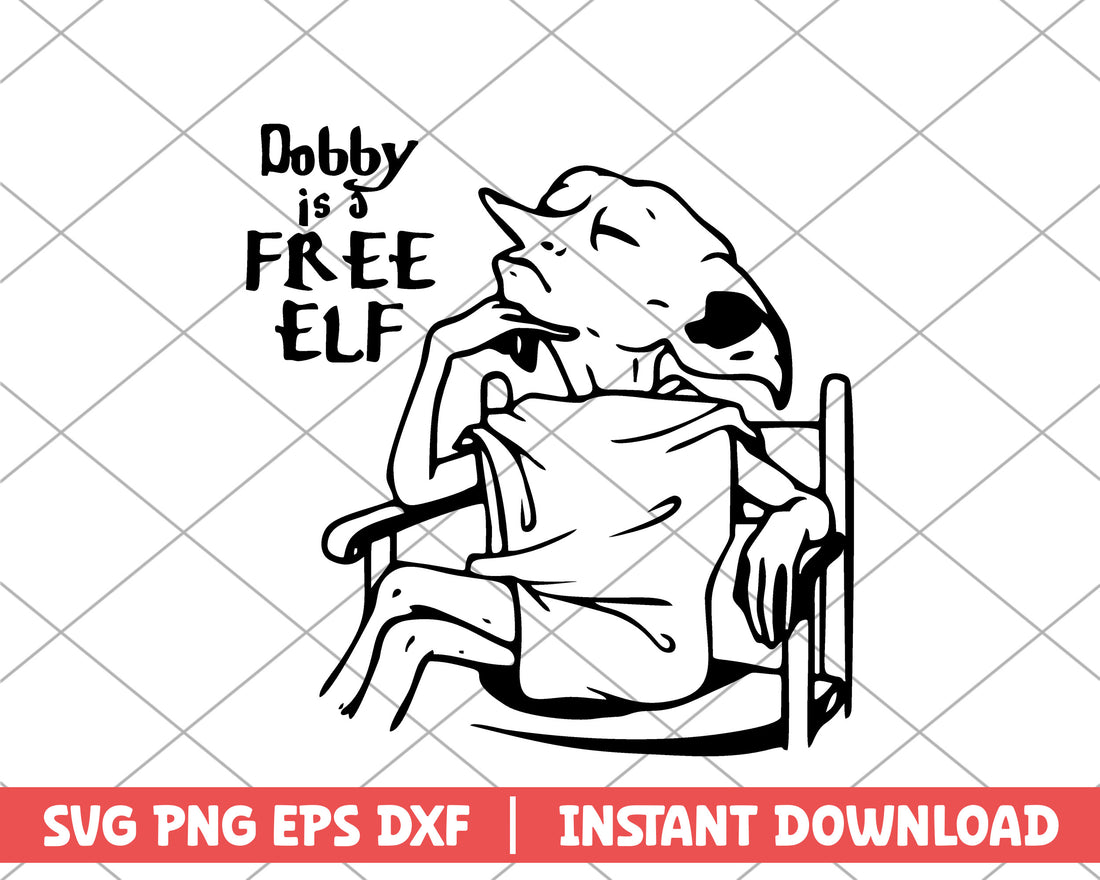 Harry Potter Dobby is free elf cartoon svg – svg files for cricut