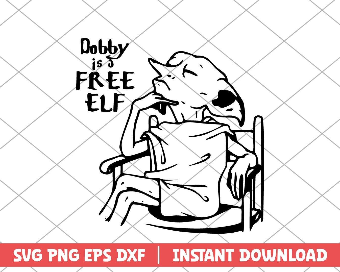 Harry Potter Dobby is free elf cartoon svg – svg files for cricut