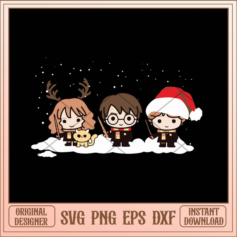 Harry potter Christmas svg, Christmas Harry Potter squad friends svg b ...