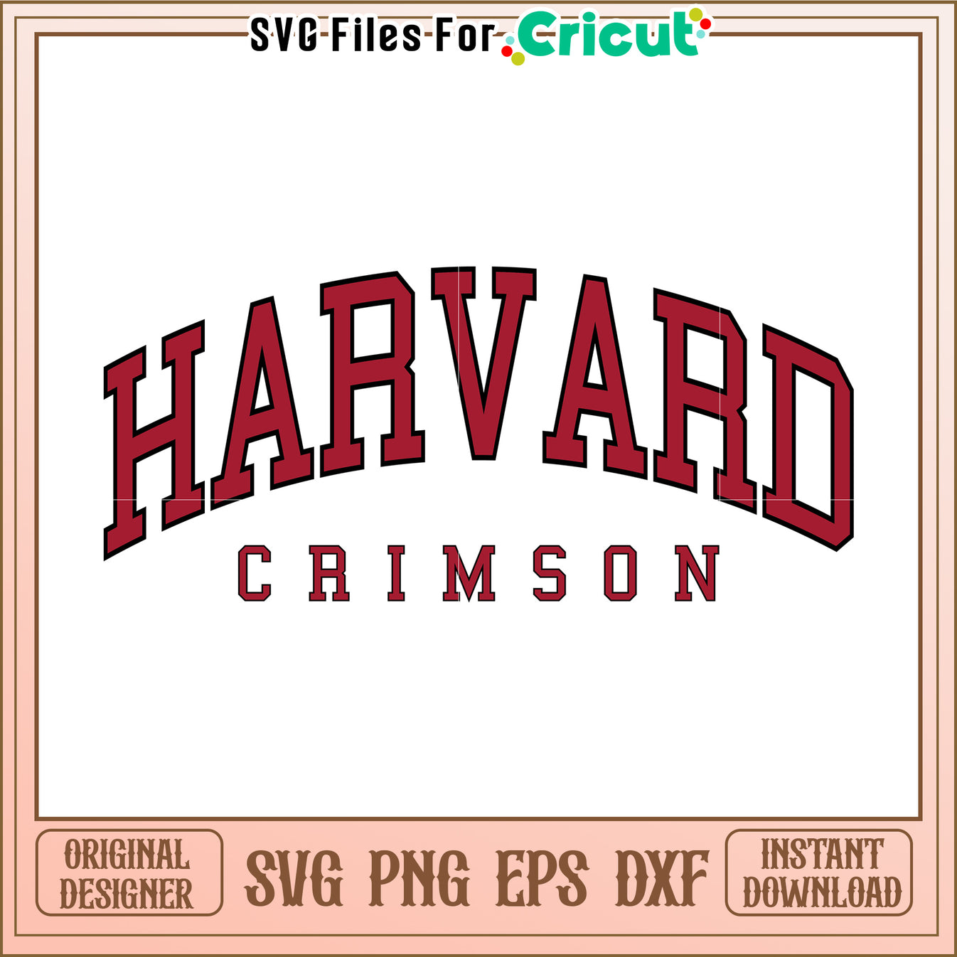 Harvard Crimson SVG File for Cricut, Perfect for School Spirit Project ...