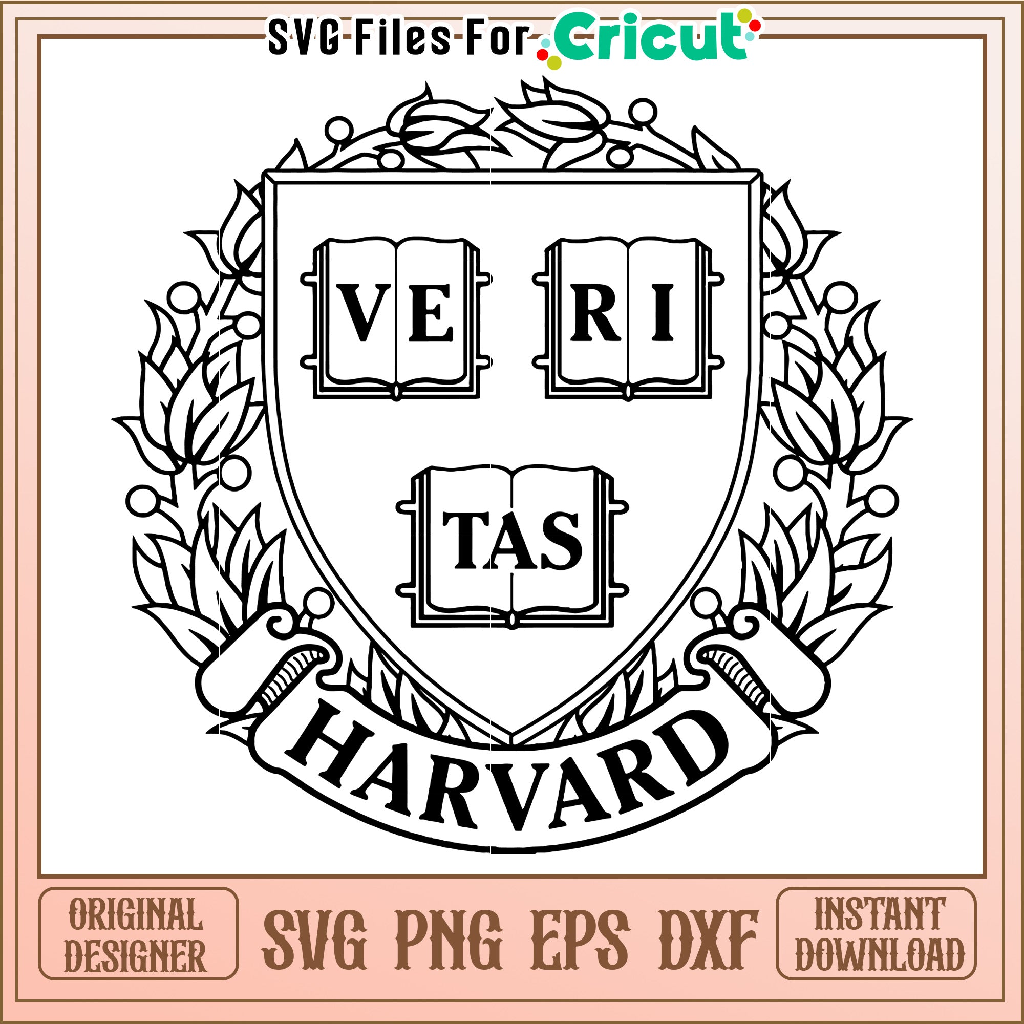 Harvard University Crest SVG Design for Cricut, Perfect for Educationa ...