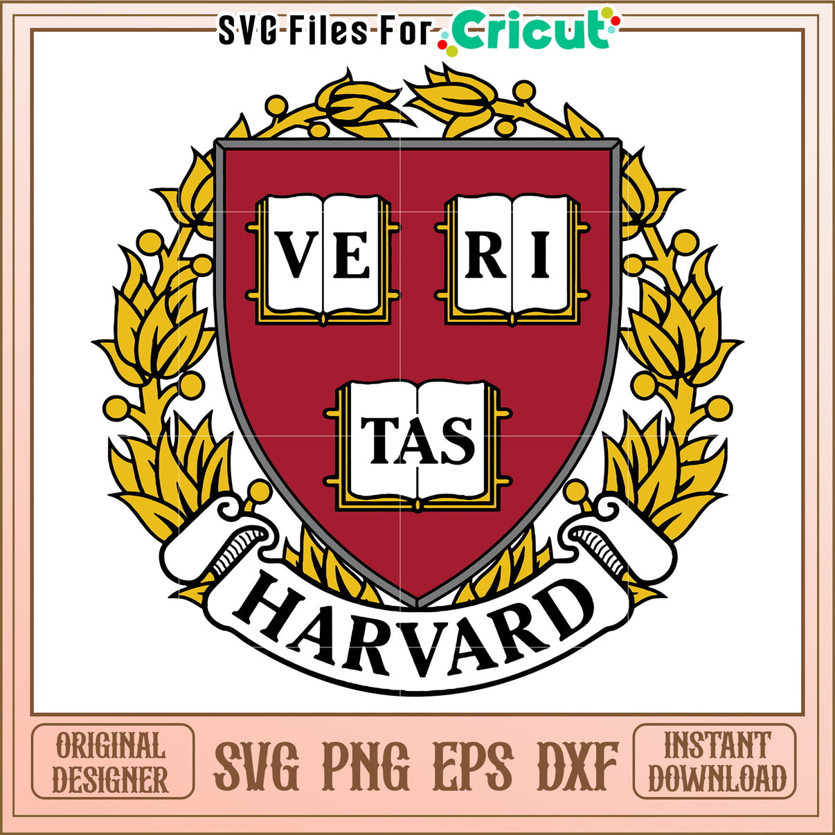 Harvard University Crest SVG File for Cricut, Instant Download Availab ...