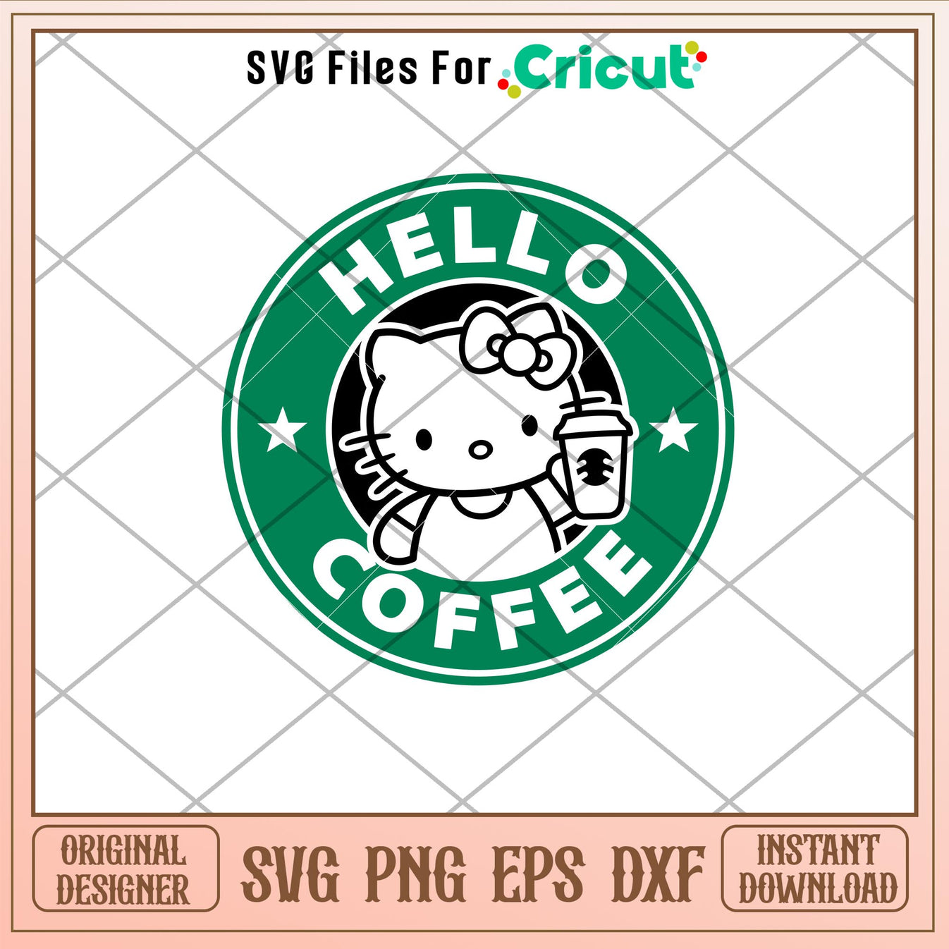 Hello Coffee, Hello Kitty Coffee Svg – svg files for cricut