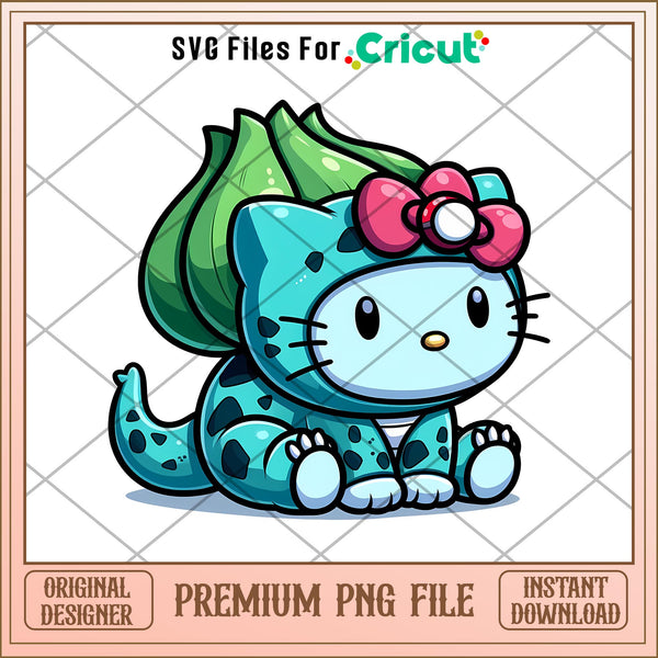 Hello Kitty Bulbasaur png, pokemon png, digital download – svg files ...