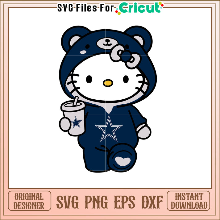 Hello Kitty Dallas Cowboys SVG – svg files for cricut