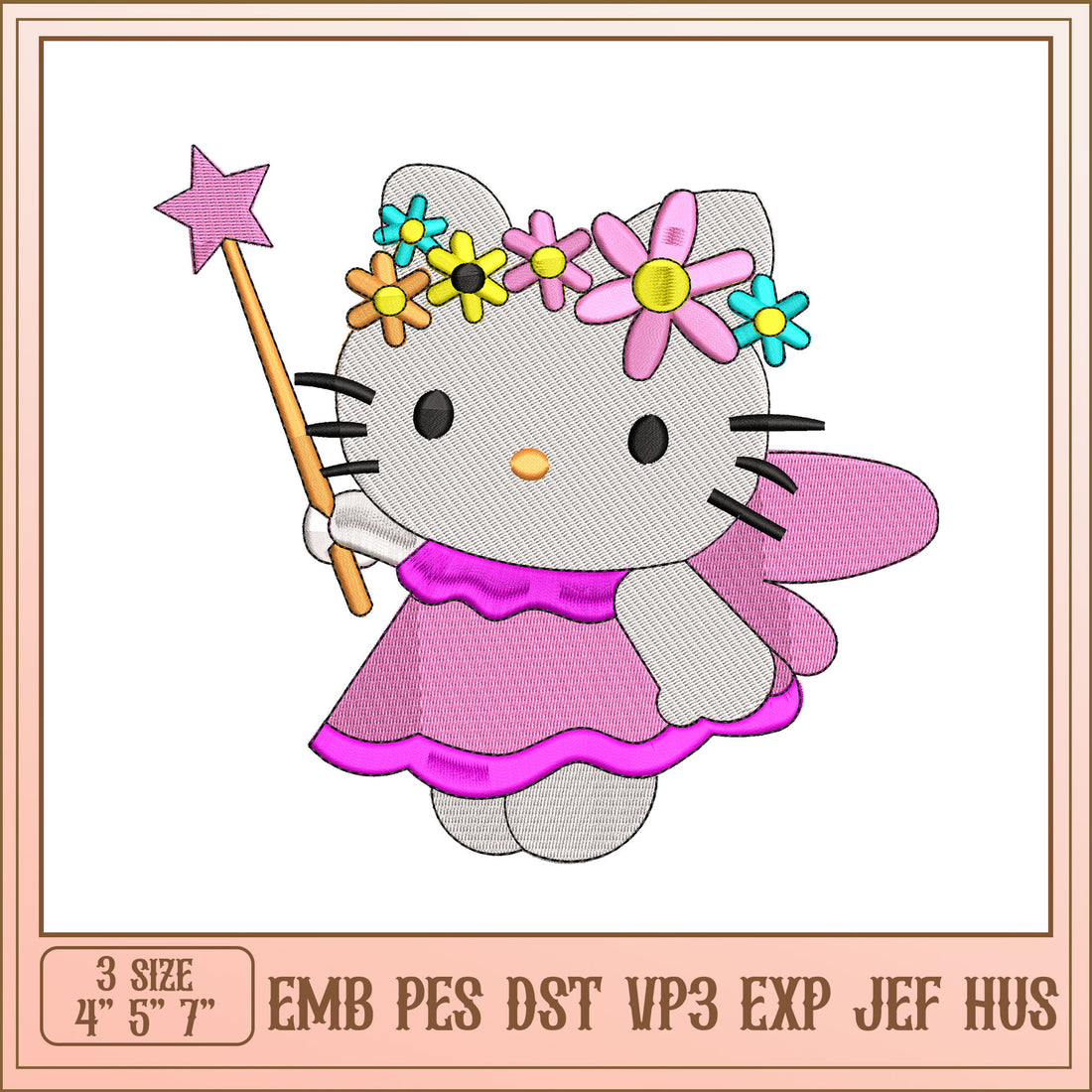 Hello Kitty Fairy Embroidery Design – svg files for cricut