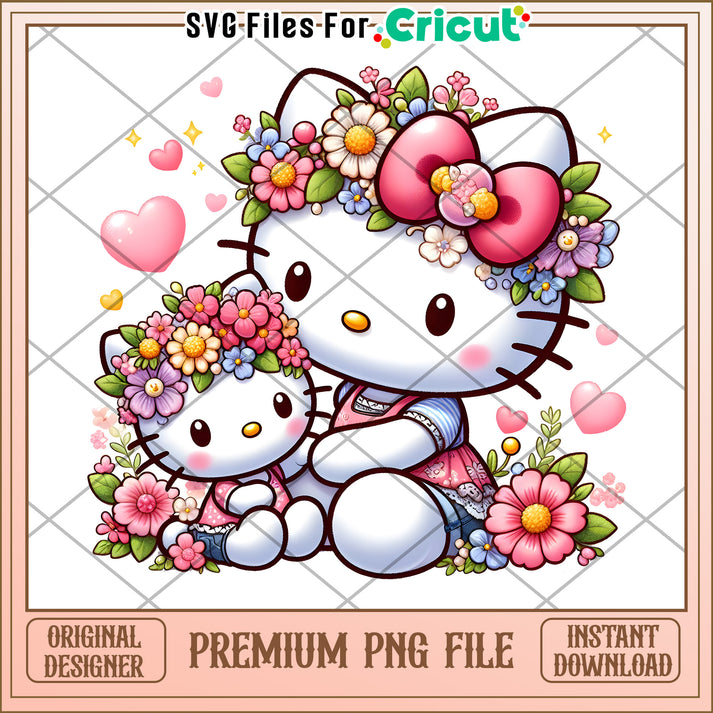 Hello Kitty Floral PNG Cricut Design – svg files for cricut