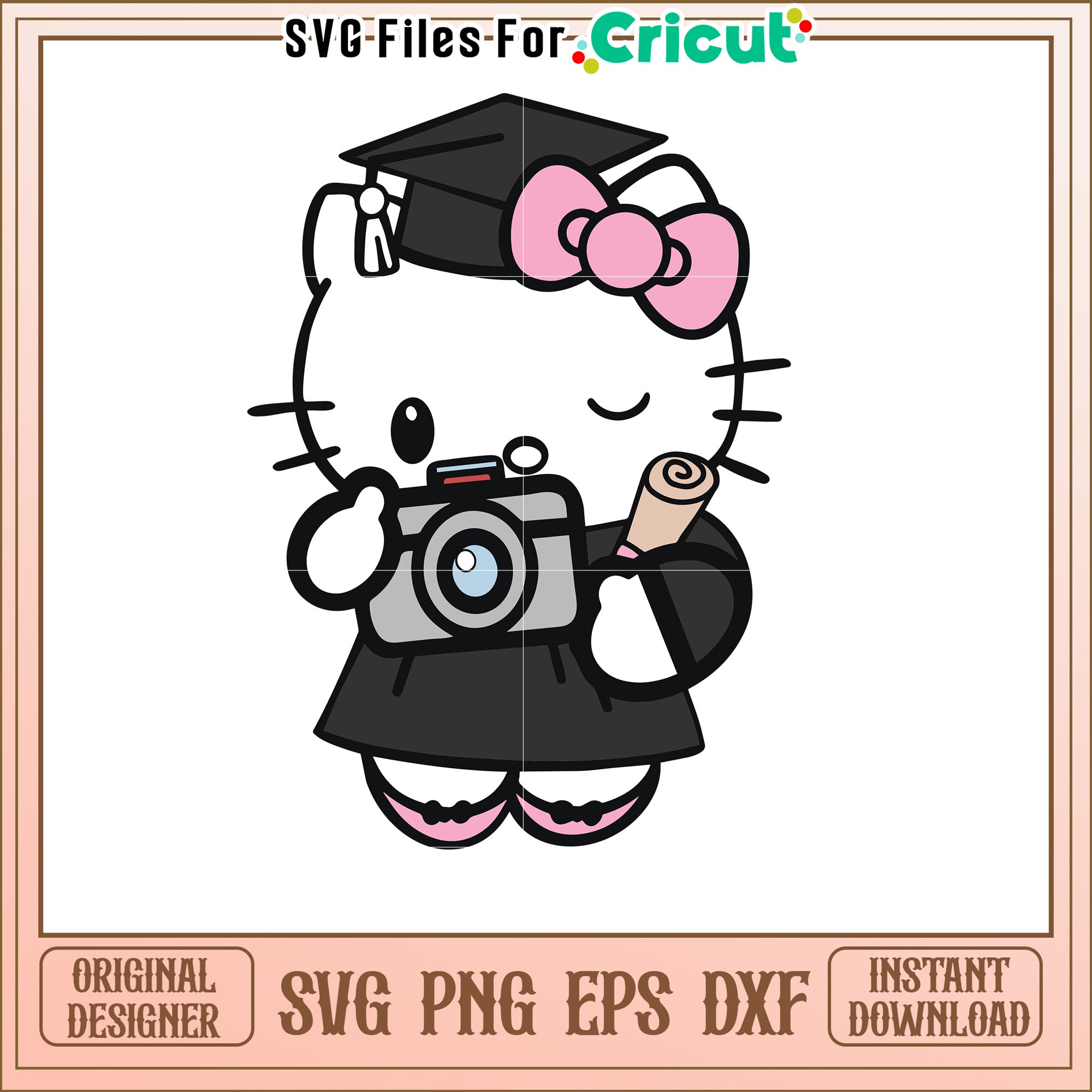 Hello Kitty Graduate Photographer SVG – svg files for cricut