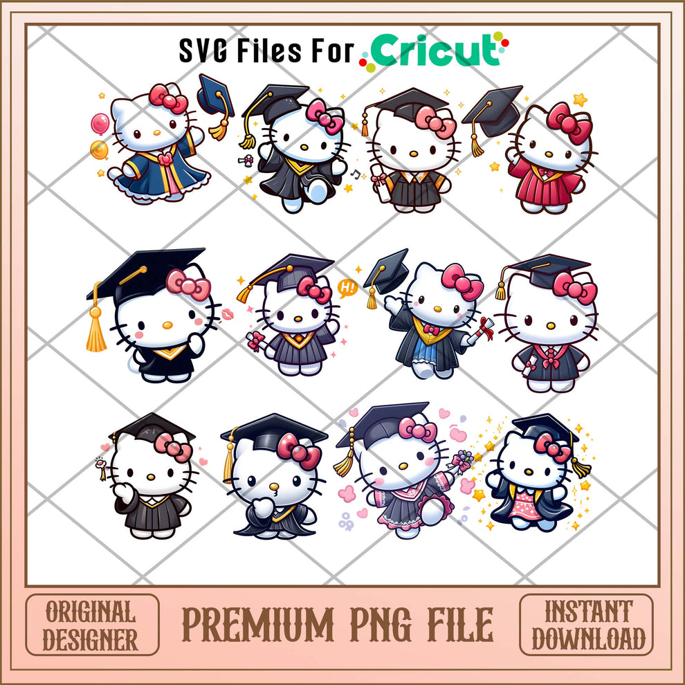 Hello Kitty Graduation png bundle, Hello Kitty Chibi movies bundle ...