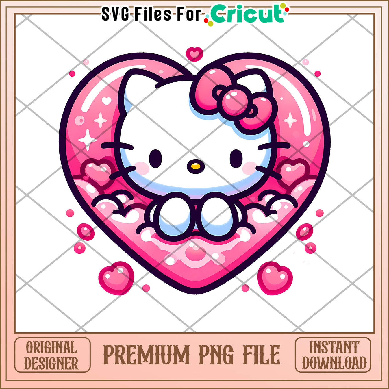 Hello Kitty Heart PNG Design – svg files for cricut