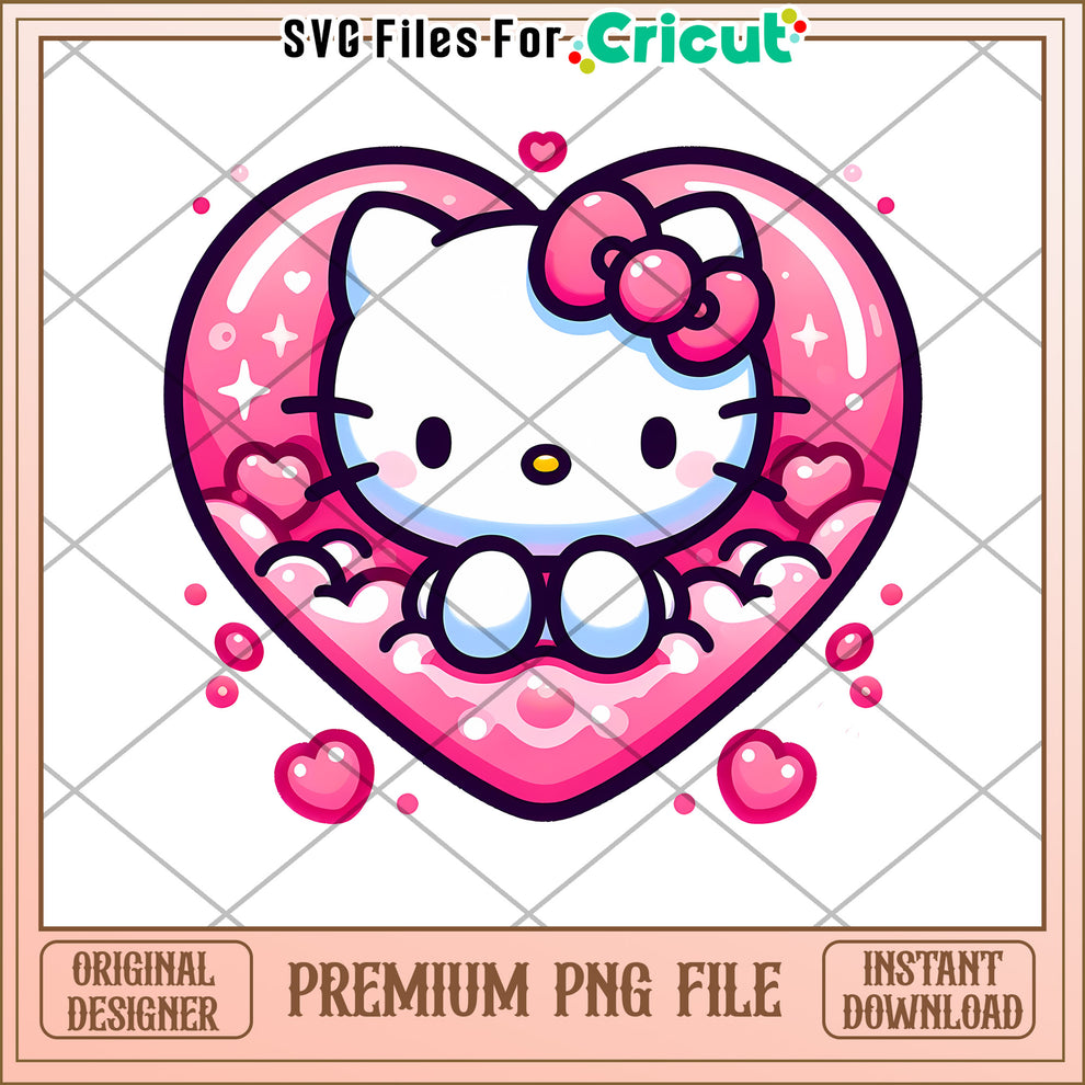 Hello Kitty Heart PNG Design – svg files for cricut
