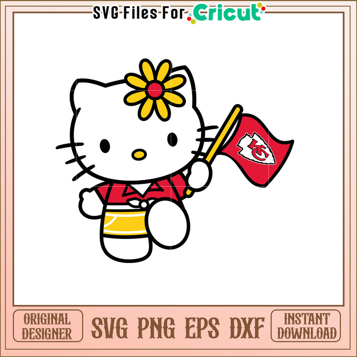 Hello Kitty Kansas City Chiefs SVG Design File – svg files for cricut