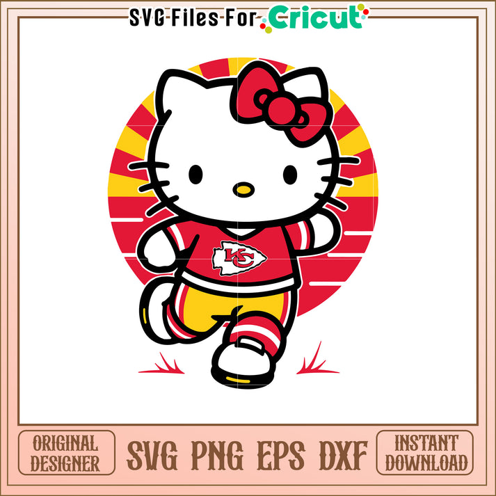 Hello Kitty Kansas City Chiefs SVG Design for Fans – svg files for cricut