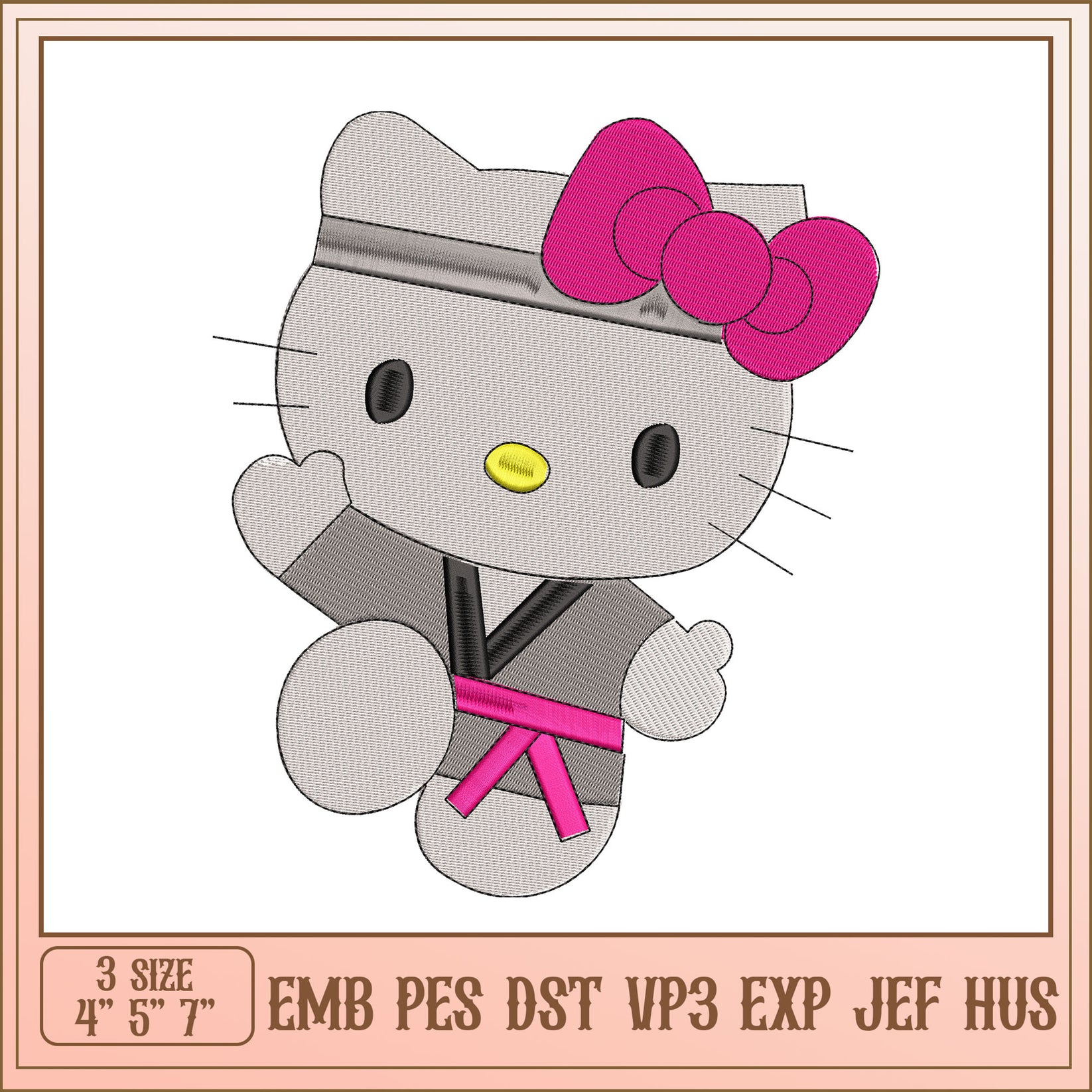 Hello Kitty Karate Embroidery Design – svg files for cricut