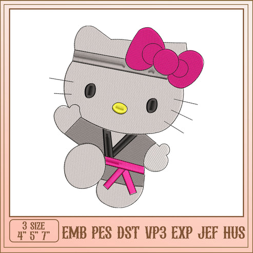 Hello Kitty Karate Embroidery Design – svg files for cricut
