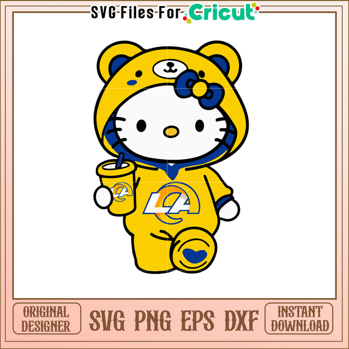 Hello Kitty LA Rams SVG Design – svg files for cricut