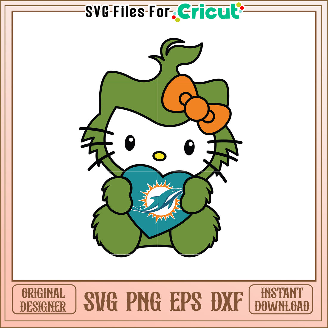 Hello Kitty Miami Dolphins SVG – svg files for cricut