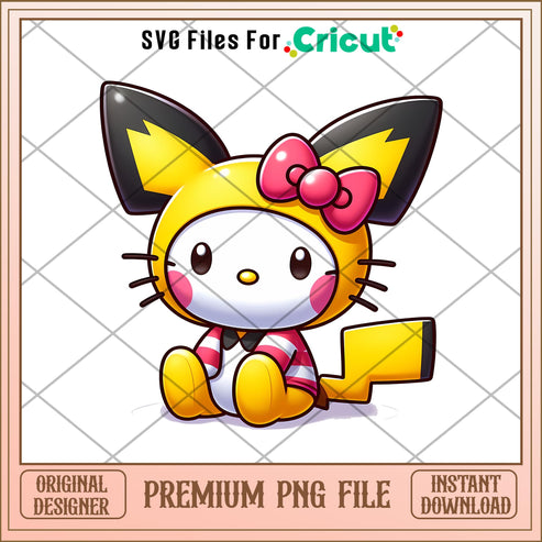 Hello Kitty Pikachu design png, pokemon png, digital download – svg ...