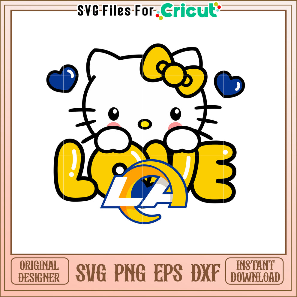 Hello Kitty Rams SVG Love Design – svg files for cricut