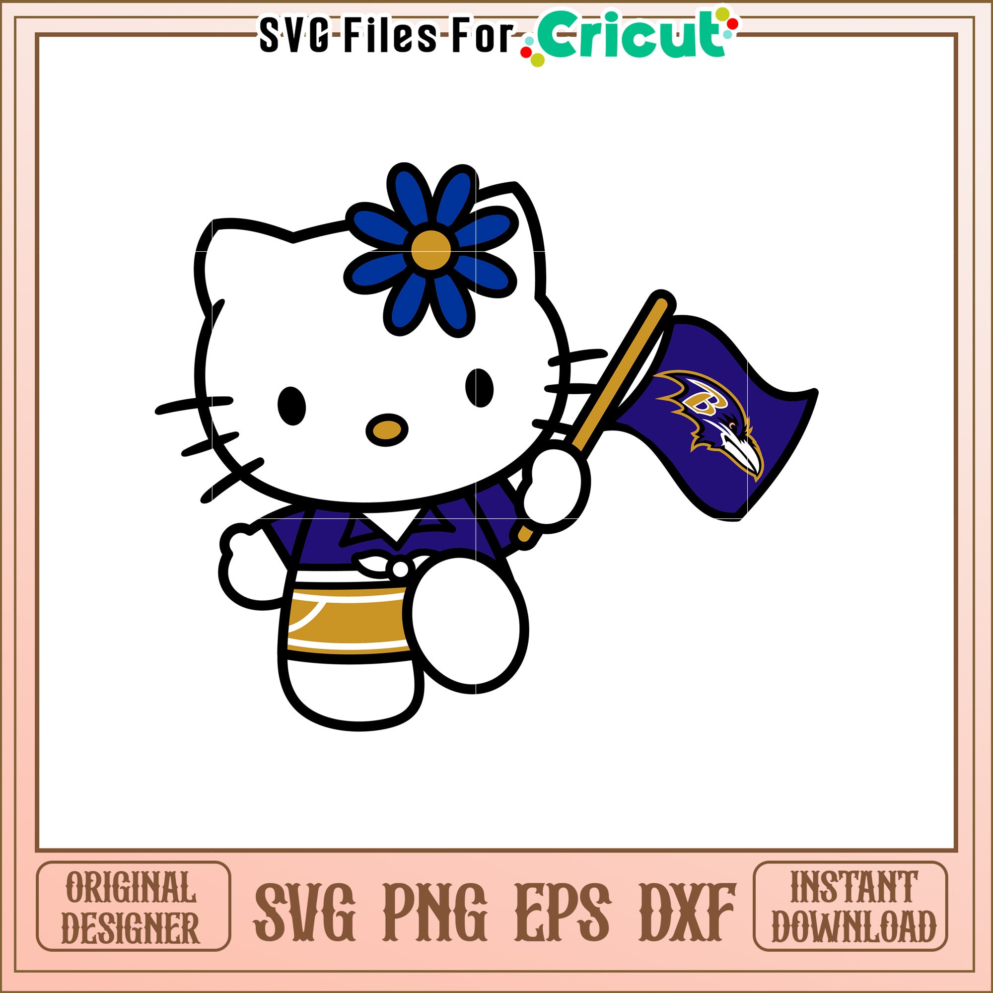 Hello Kitty Ravens SVG Design Download – svg files for cricut