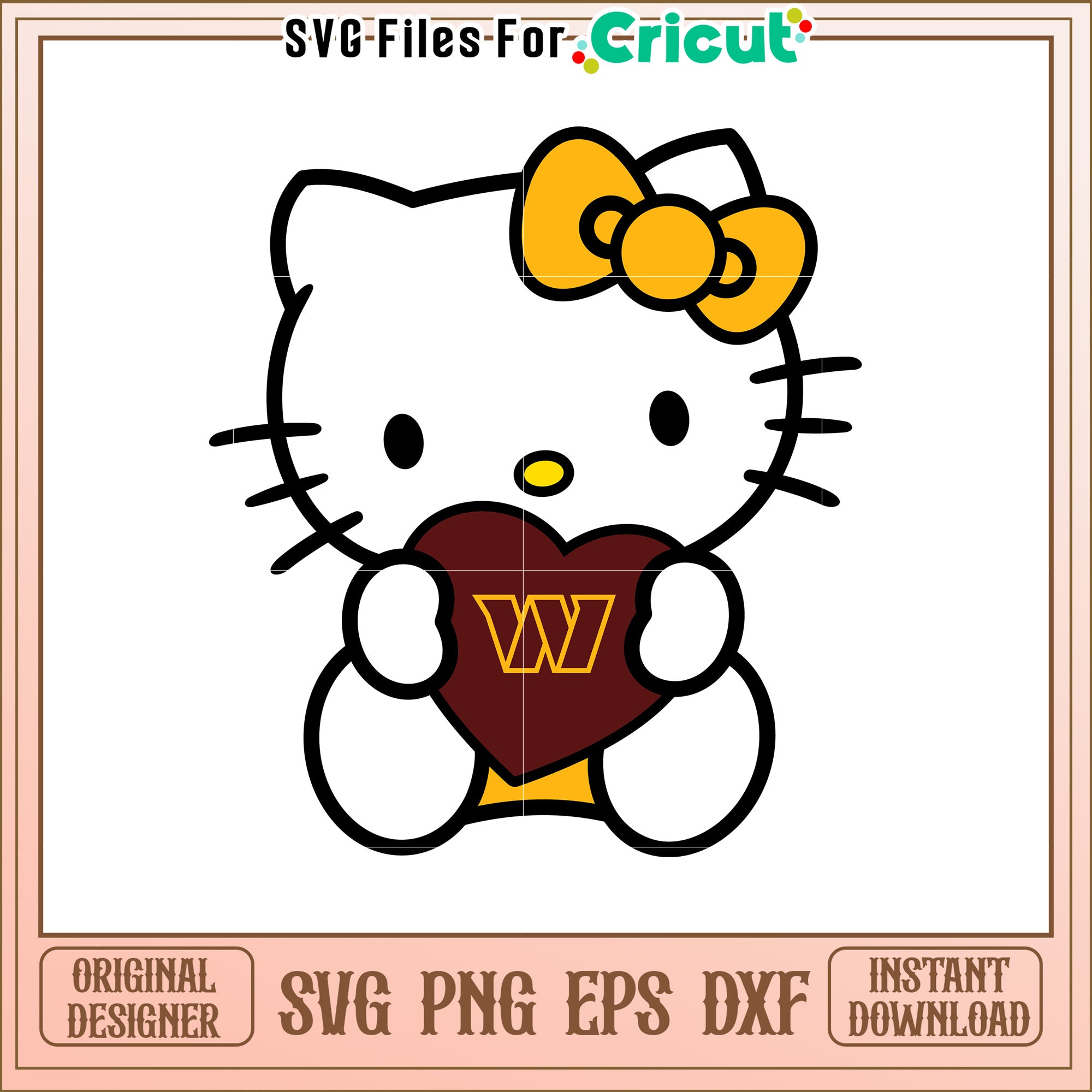 Hello Kitty SVG Design Wisconsin Heart – svg files for cricut