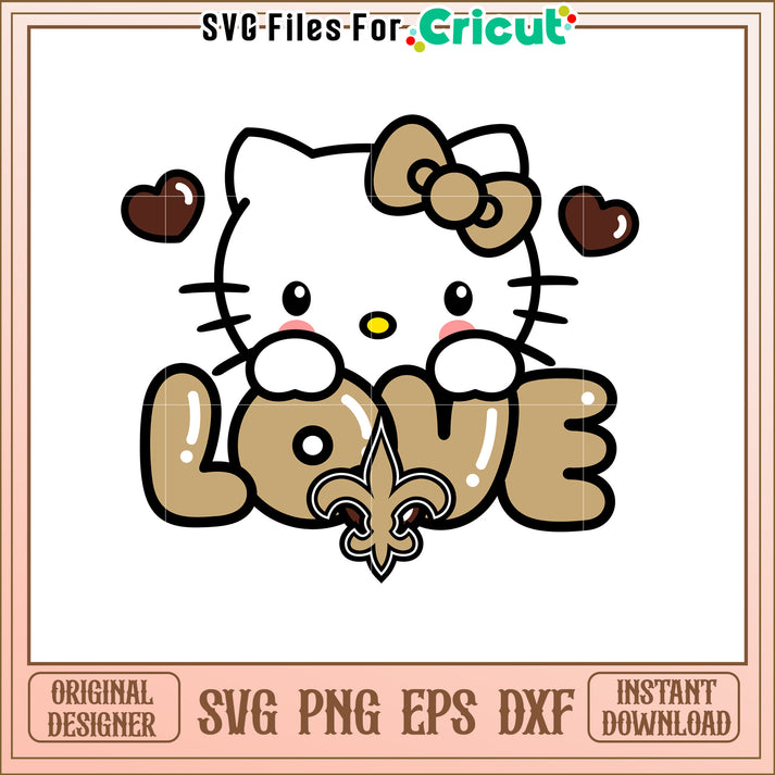 Hello Kitty Saints Love SVG Design – svg files for cricut