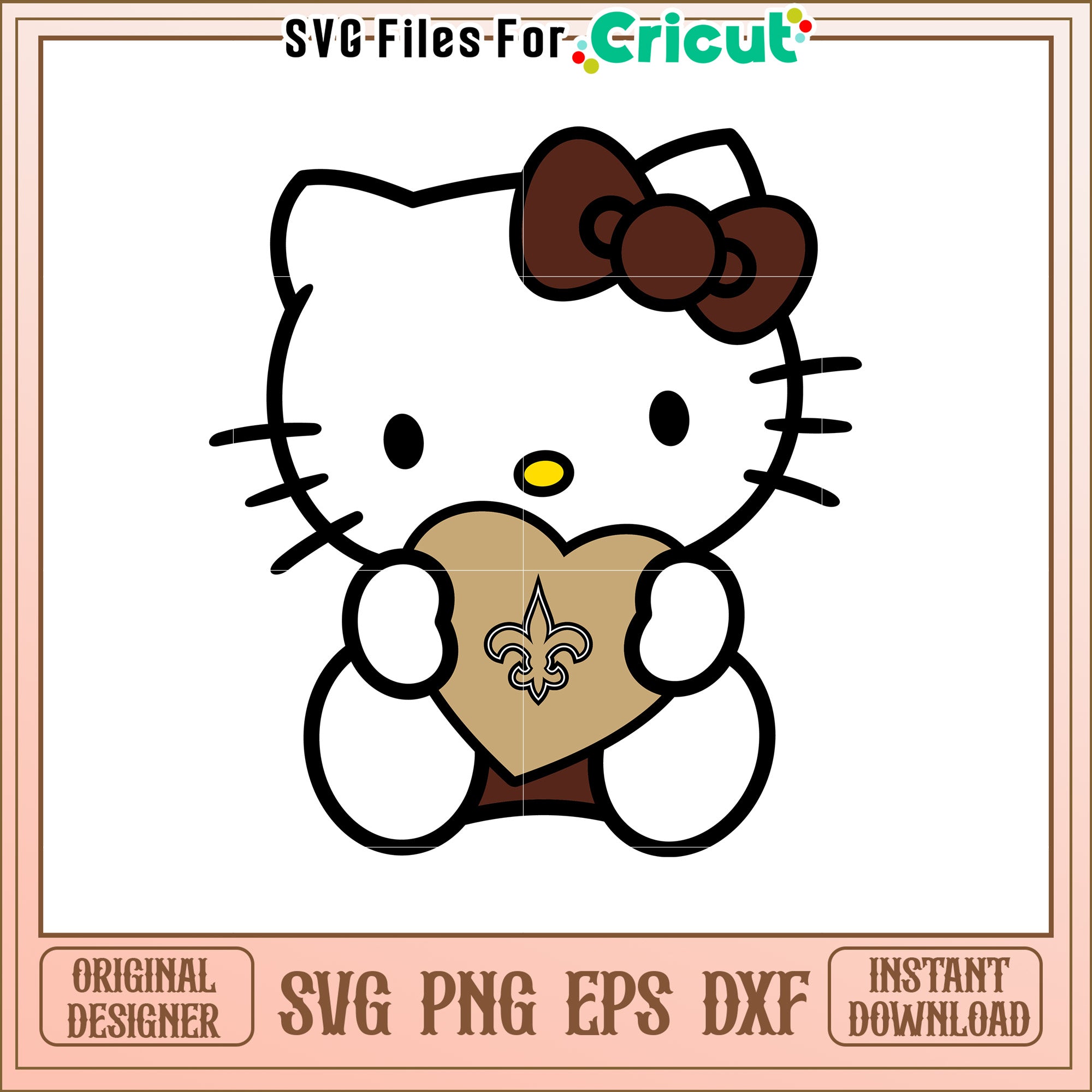 Hello Kitty Saints SVG Design – svg files for cricut