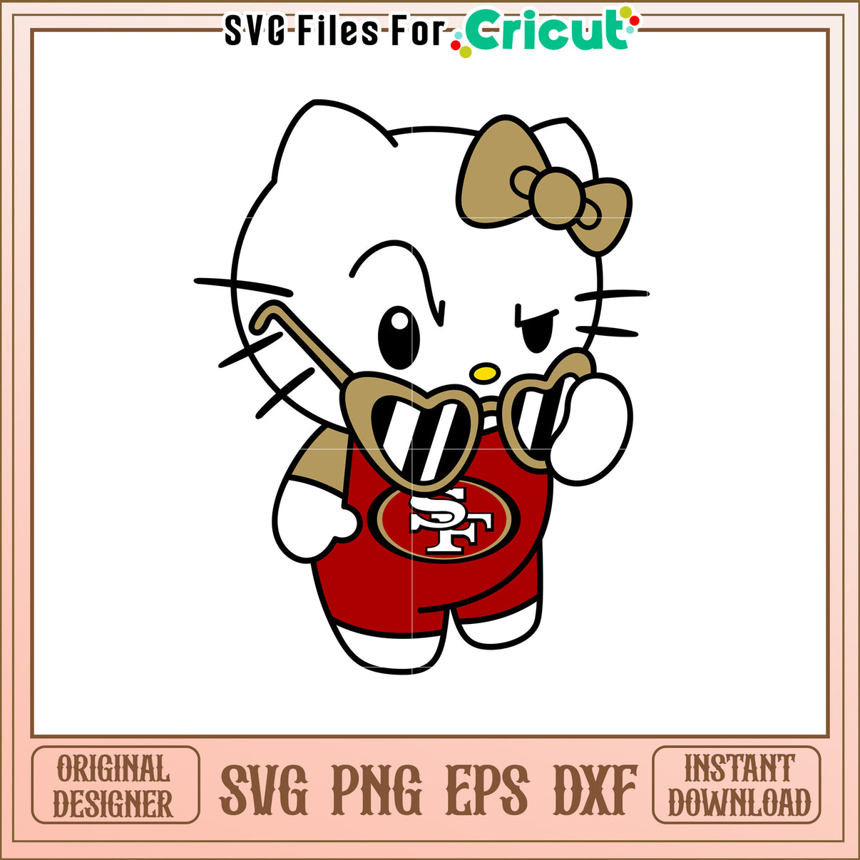 Hello Kitty San Francisco 49ers SVG – svg files for cricut