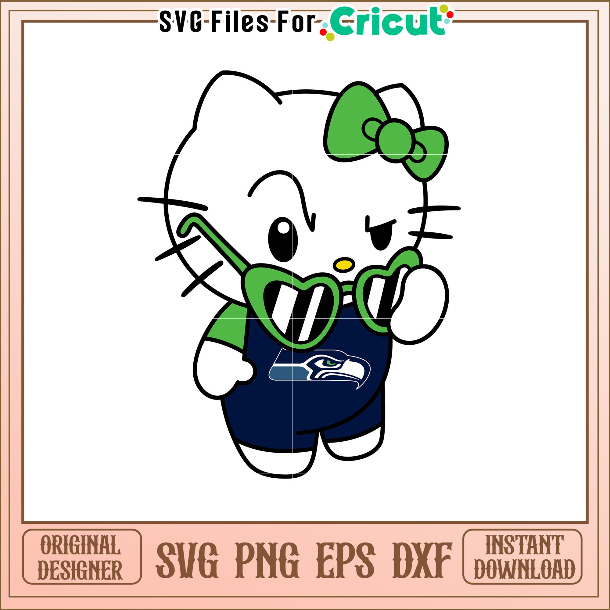 Hello Kitty Seahawks SVG – svg files for cricut