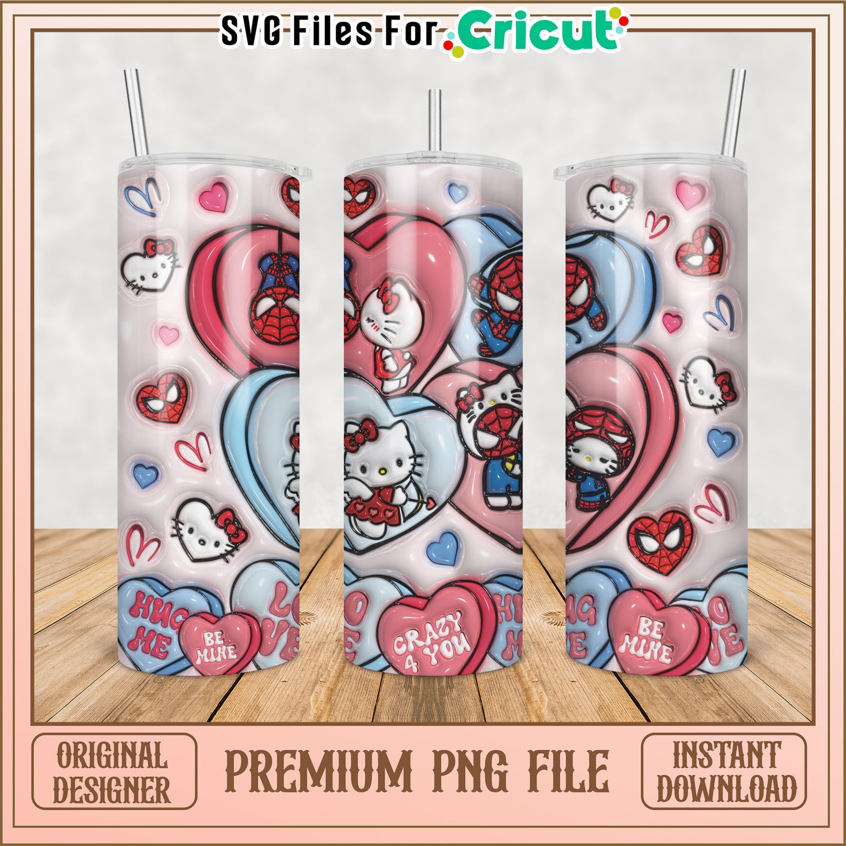 Hello Kitty Spider-Man Tumbler PNG – svg files for cricut