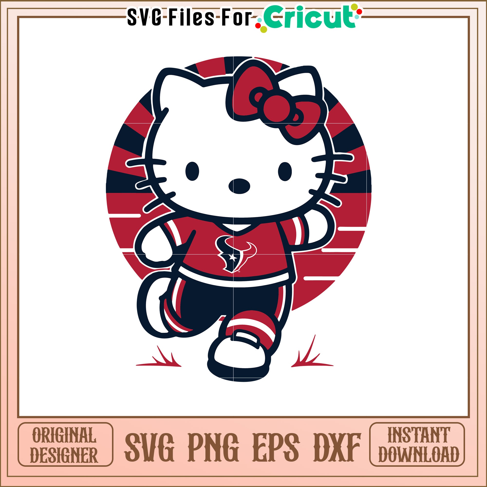 Hello Kitty Texan Football SVG Design for Fans – svg files for cricut