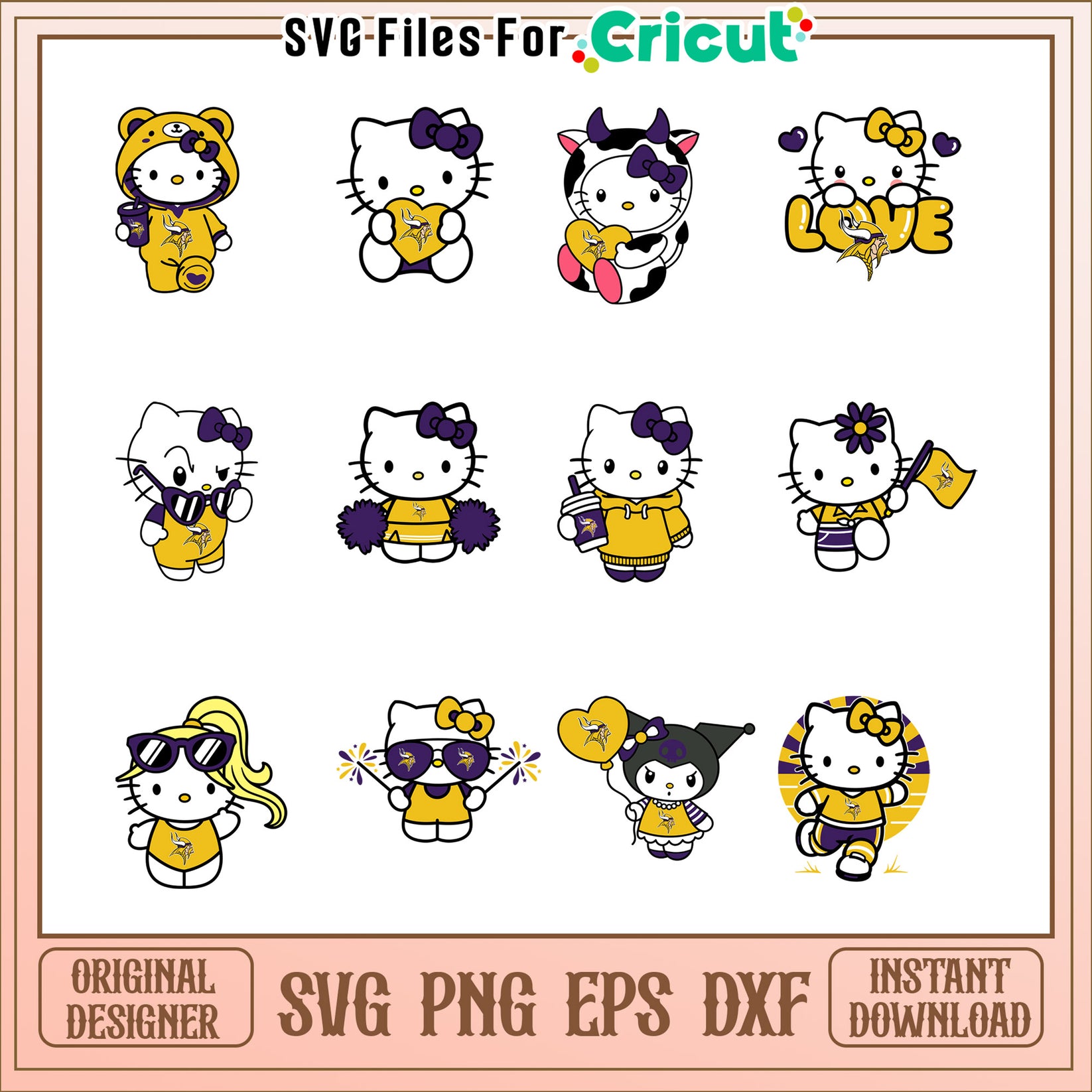 Hello Kitty Vikings SVG Bundle Instant Download – svg files for cricut