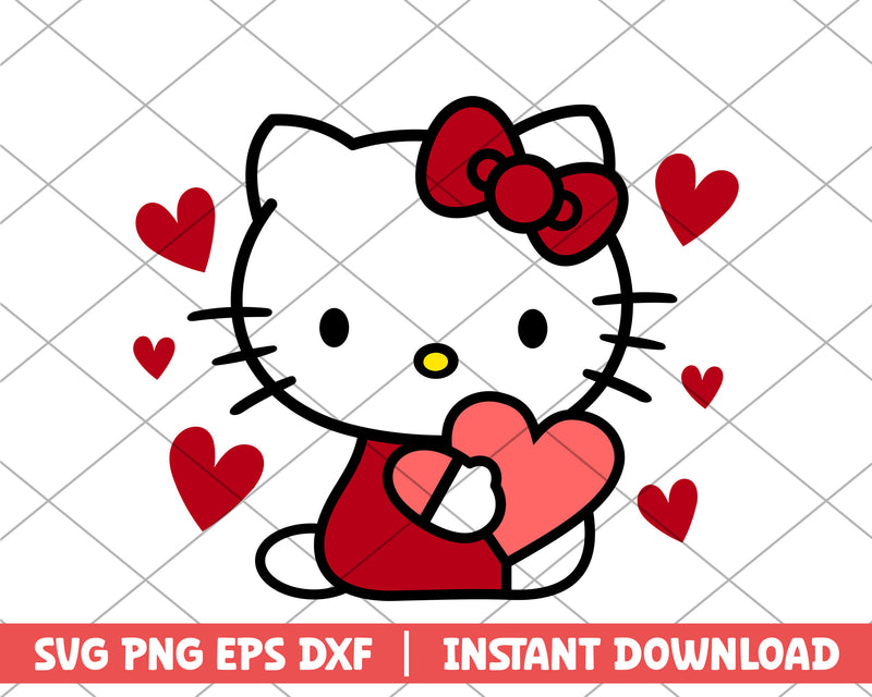 Hello Kitty red valentine svg – svg files for cricut
