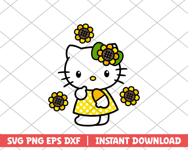 Hello Kitty sunflower cartoon svg – svg files for cricut