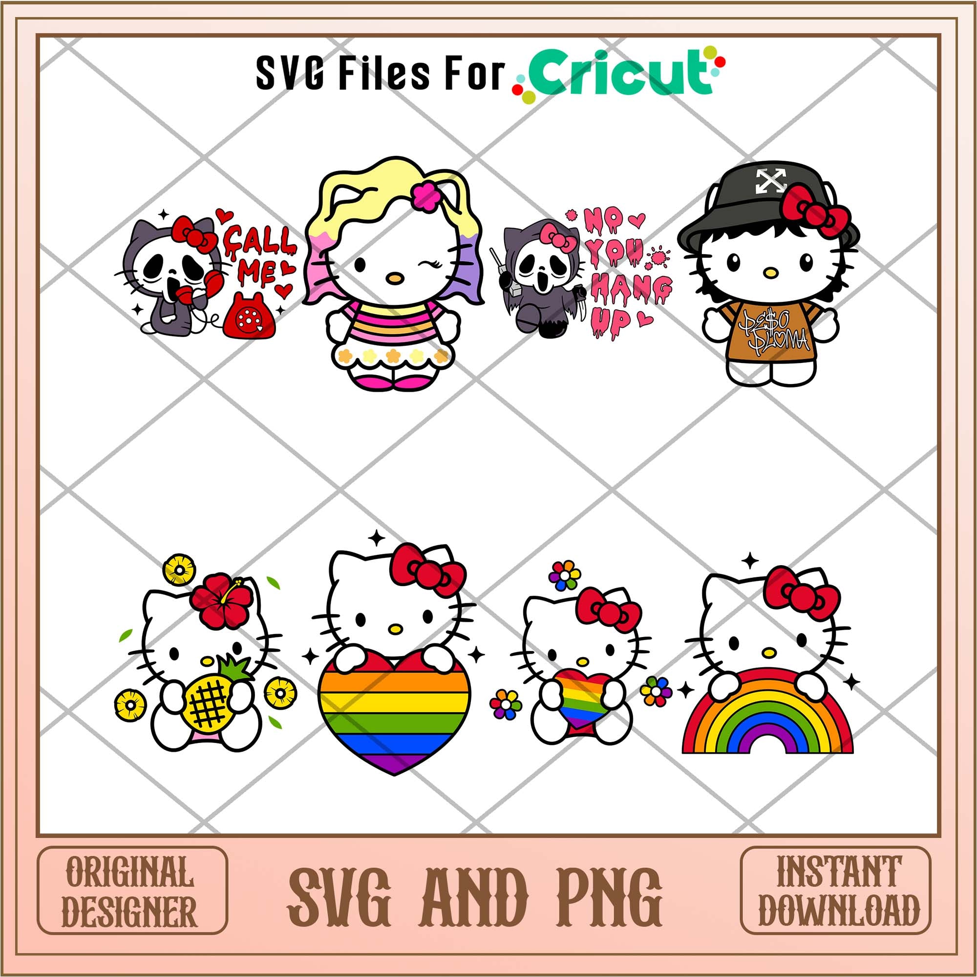 Hello Kitty different characters svg bundle – svg files for cricut