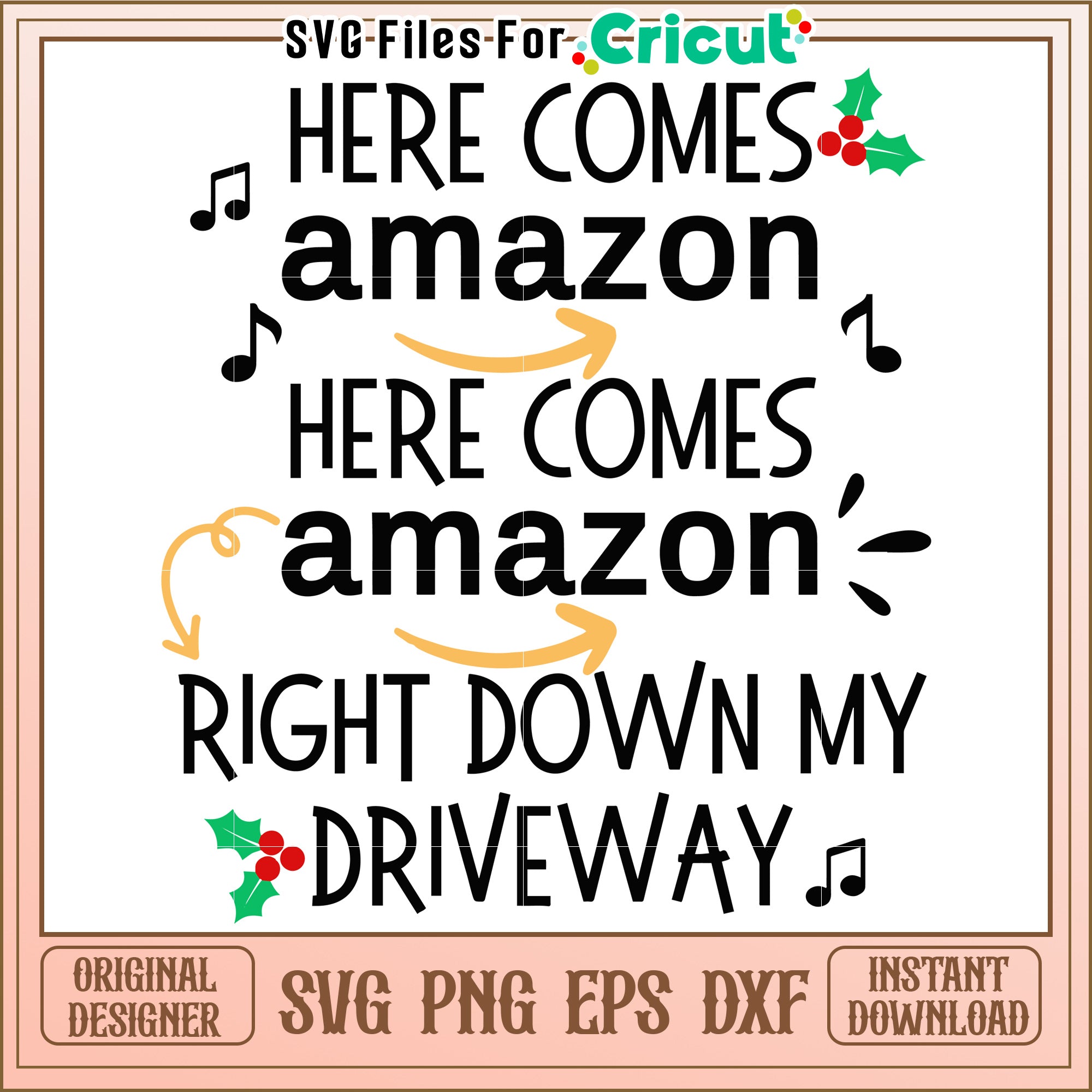 Here comes Amazon delivery, holiday cheer for your driveway decor – svg ...