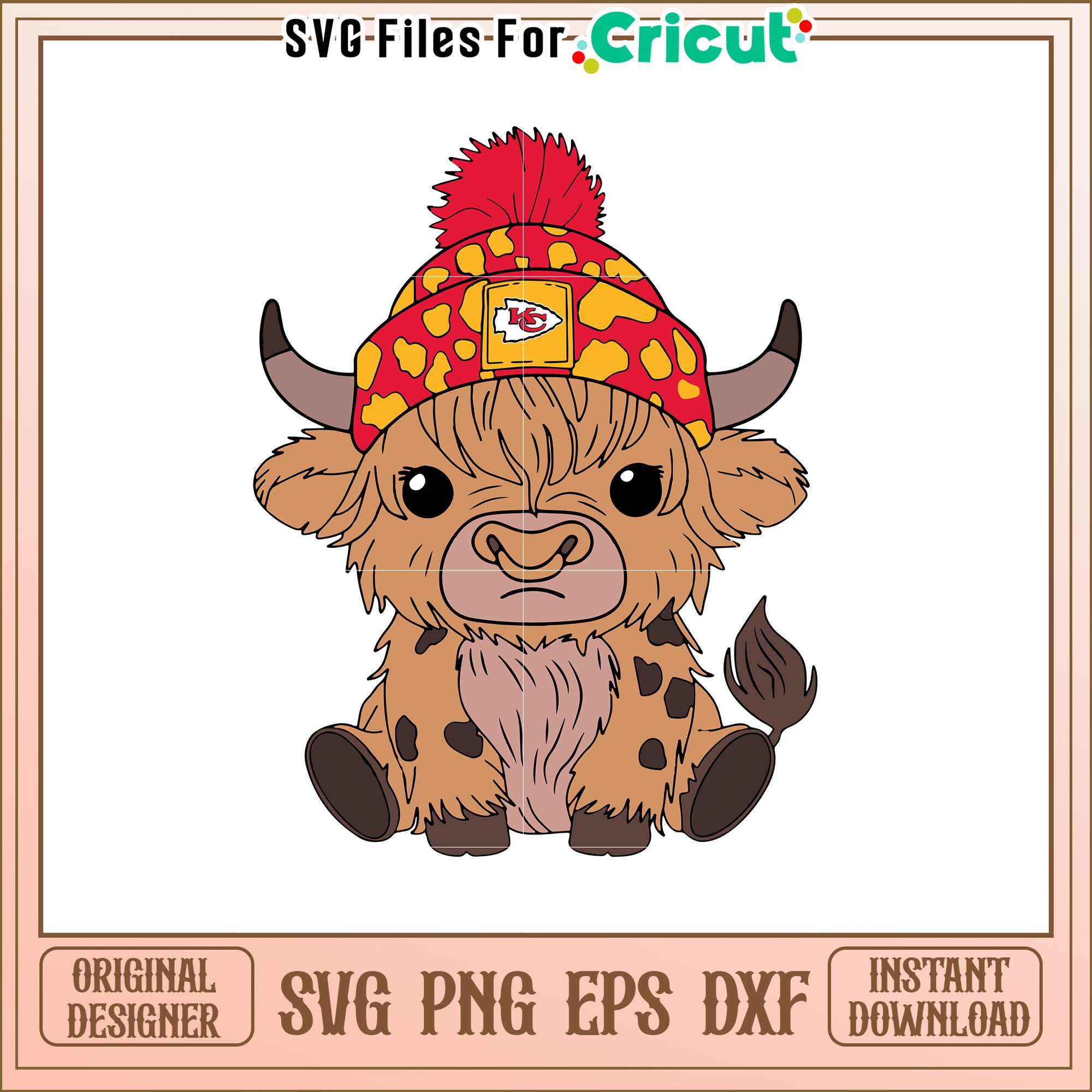 Highland Cow Kansas City Chiefs SVG – svg files for cricut