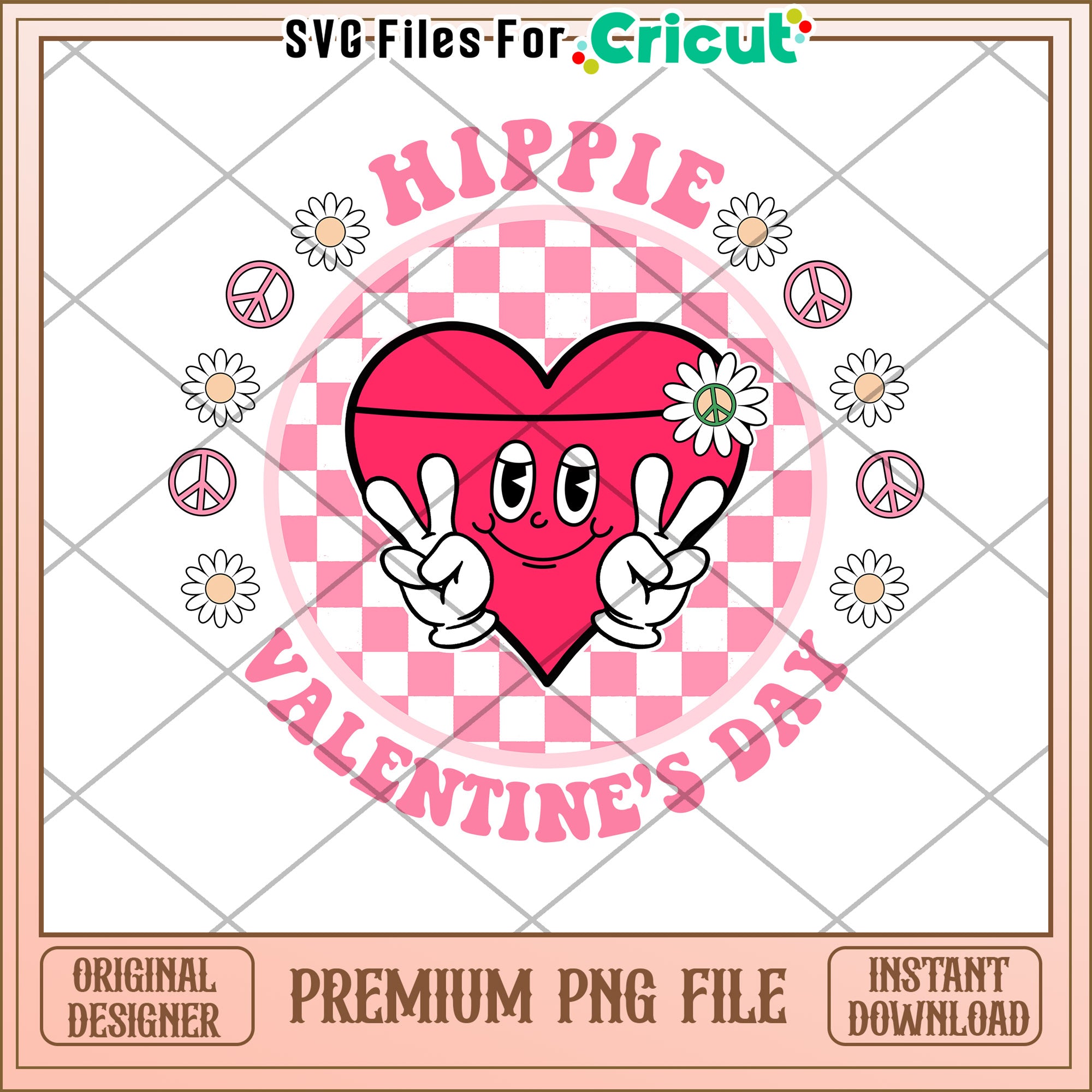 Hippie Heart Valentines Day PNG – svg files for cricut