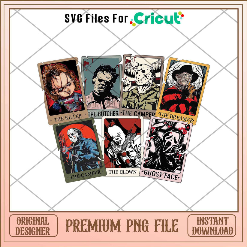 Horror Character Tarot Cards png, Horror Characters png, Digital Downl ...
