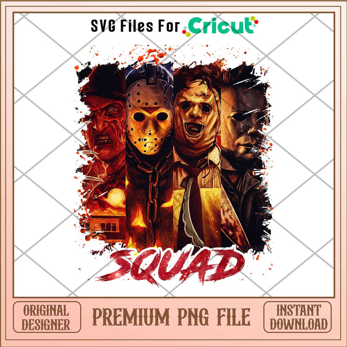 Horror Movie Halloween Squad png, Horror characters png, Digital Downl ...