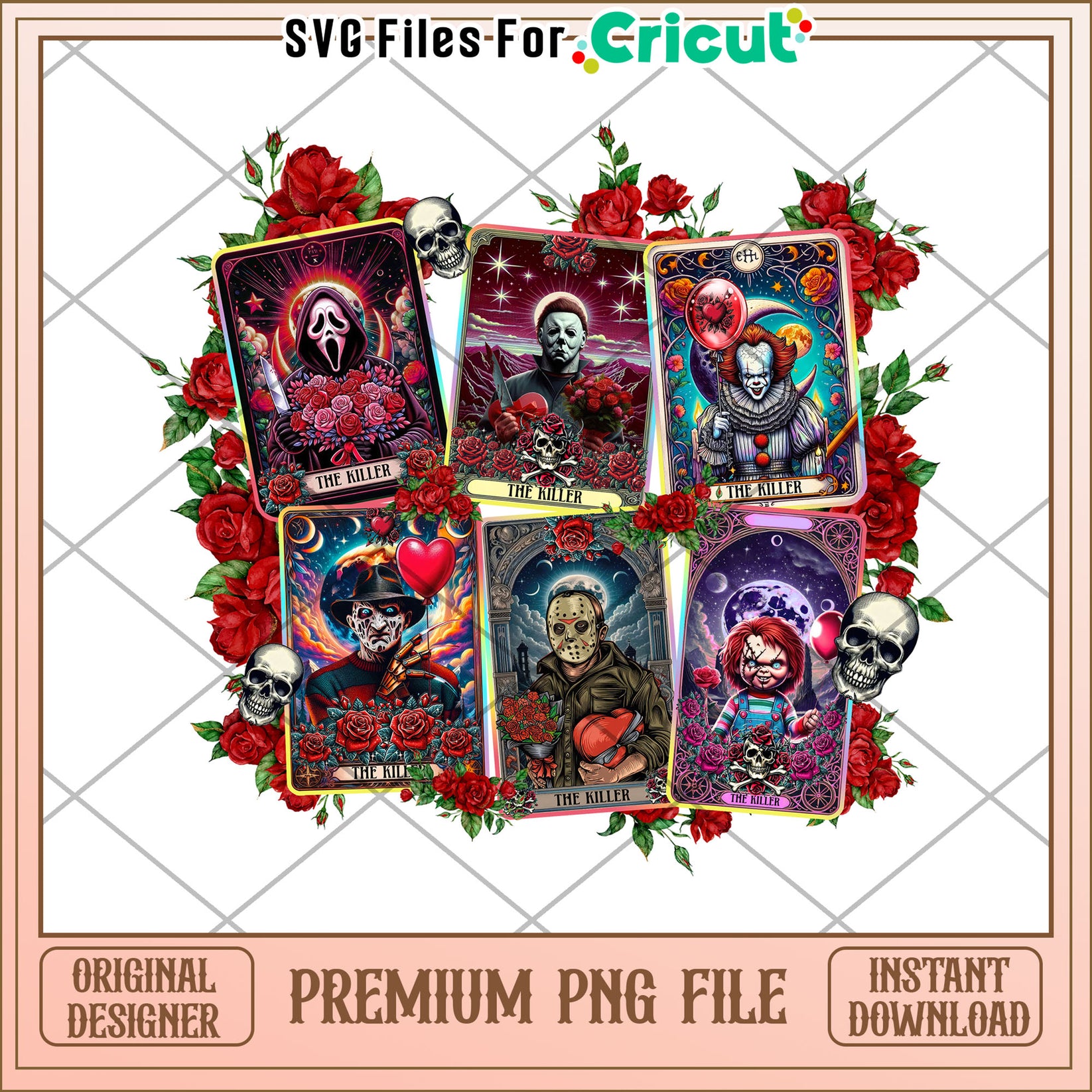 Horror Movie Tarot Cards PNG – svg files for cricut