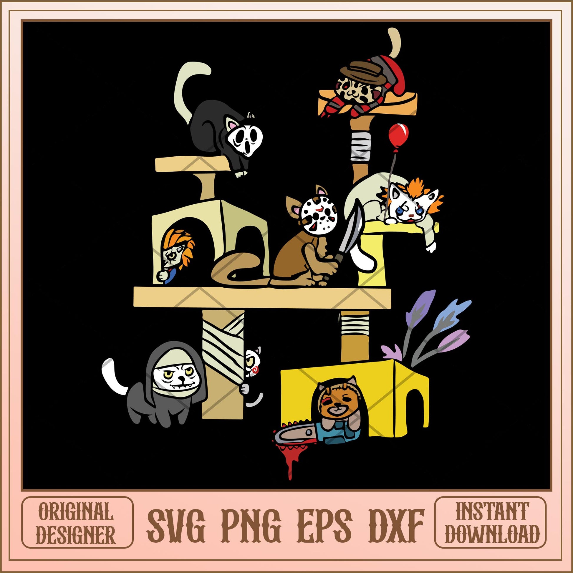 Horror character and cats svg, Horror characters svg, digital download ...