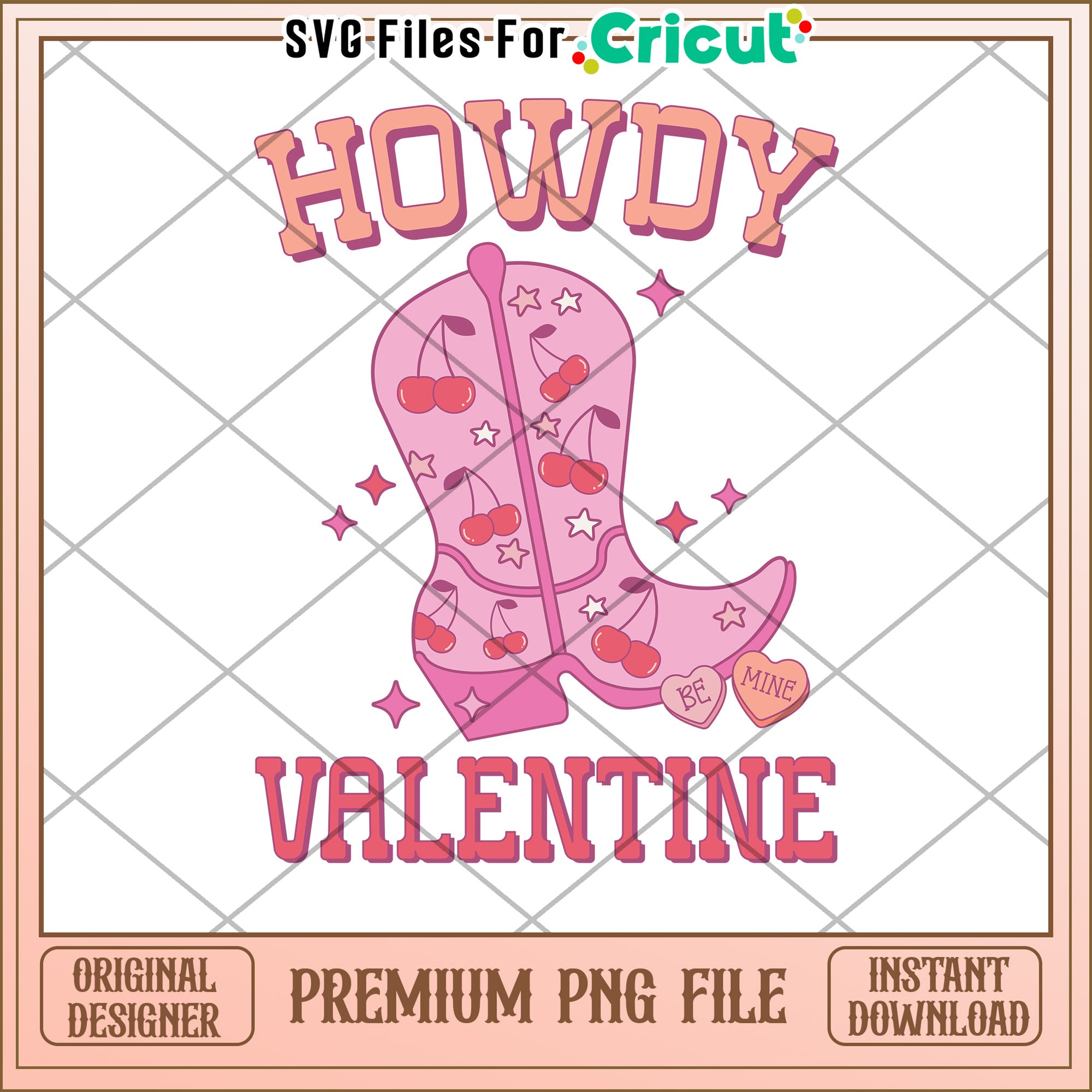 Howdy Valentine Boot PNG Download – svg files for cricut