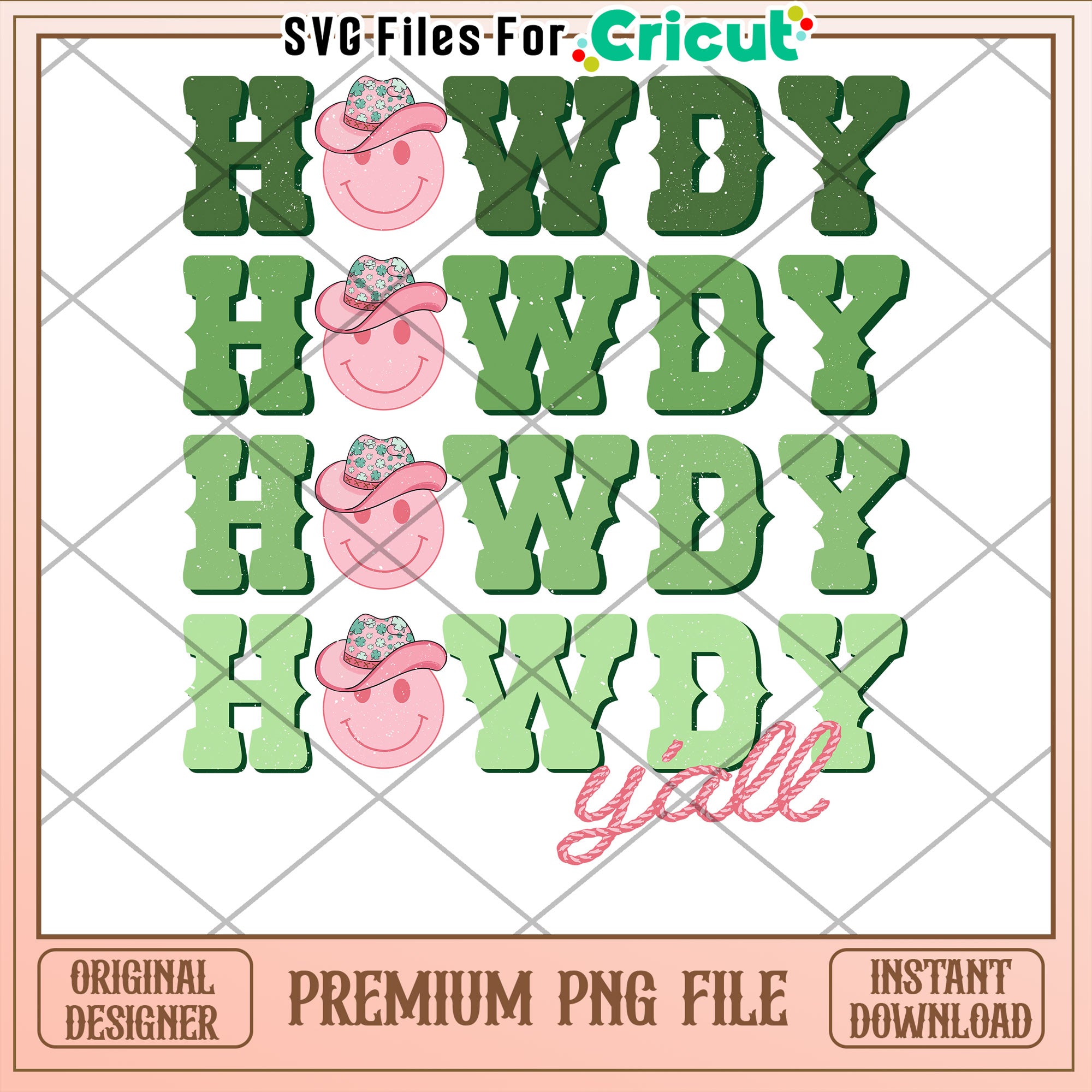 Howdy Yall Smiley PNG Cricut File – svg files for cricut
