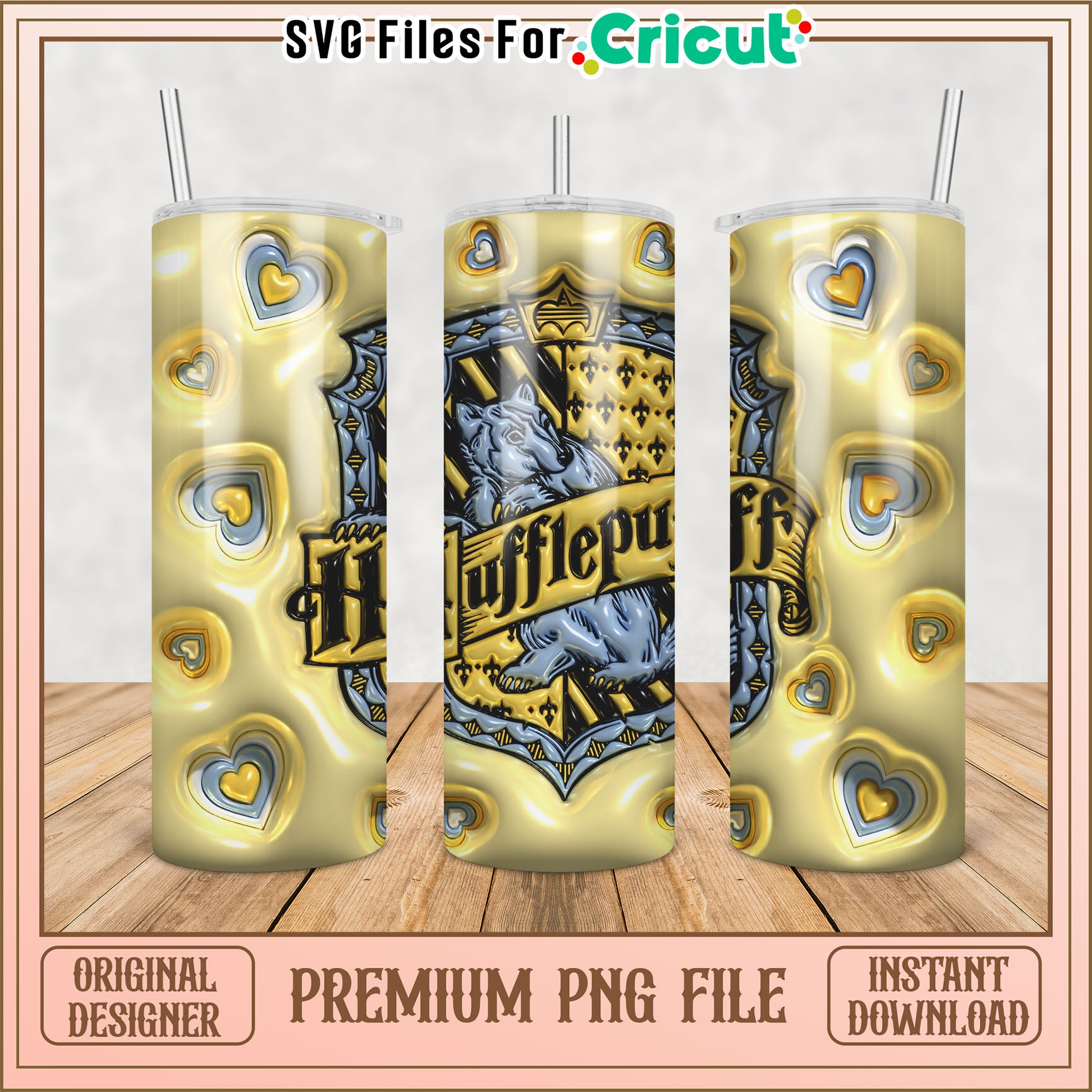 Hufflepuff Tumbler PNG Sublimation Design – svg files for cricut