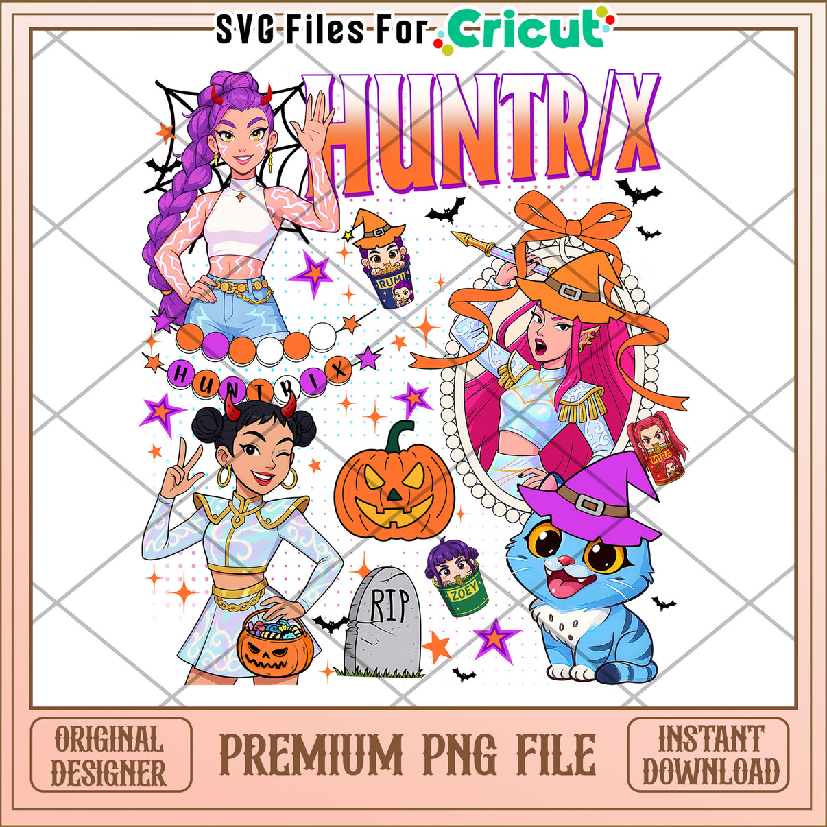 Huntrix Kpop Demon Hunters Halloween png, kpop demon hunters png, hall ...