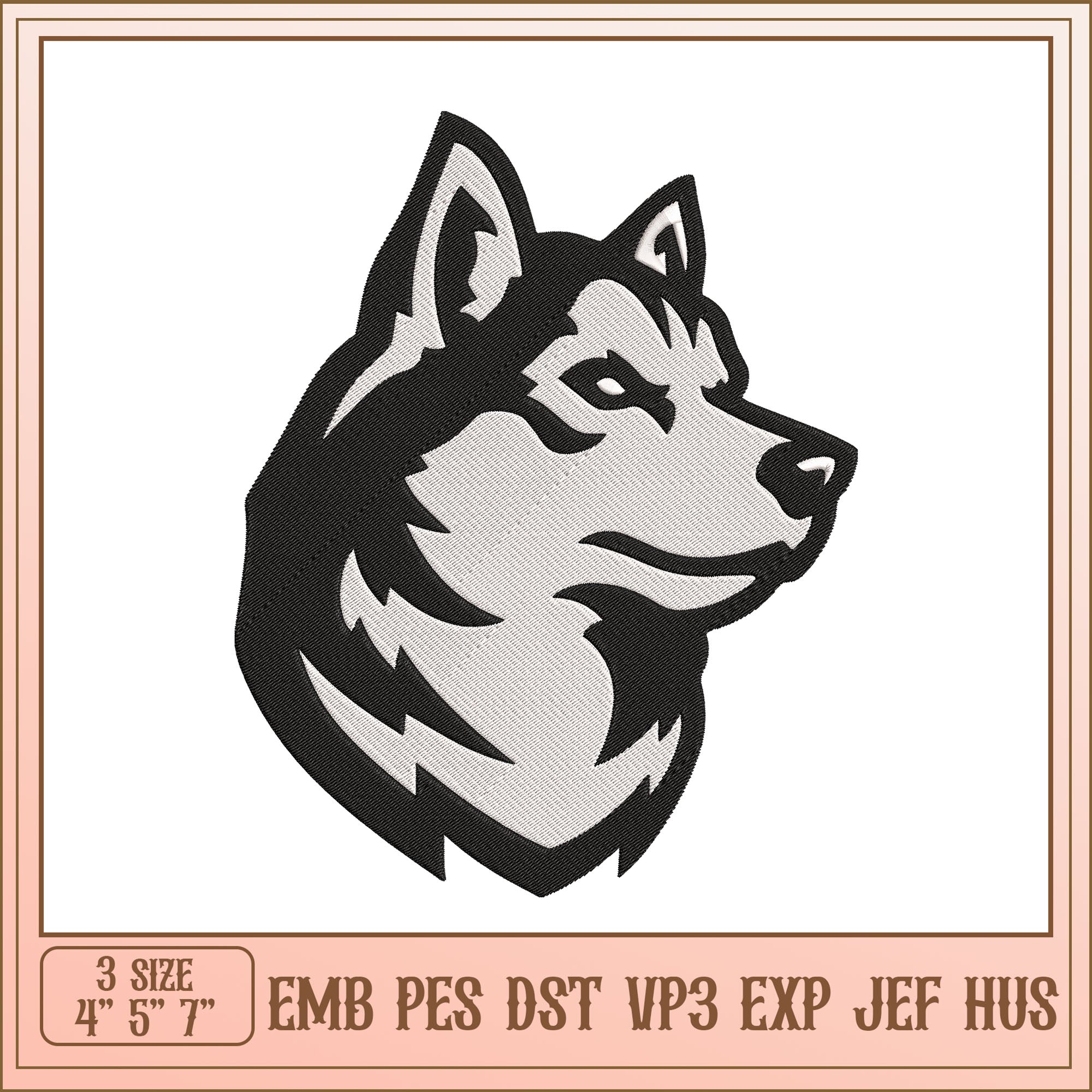 Husky Embroidery Design 3 Sizes EMB PES DST – svg files for cricut