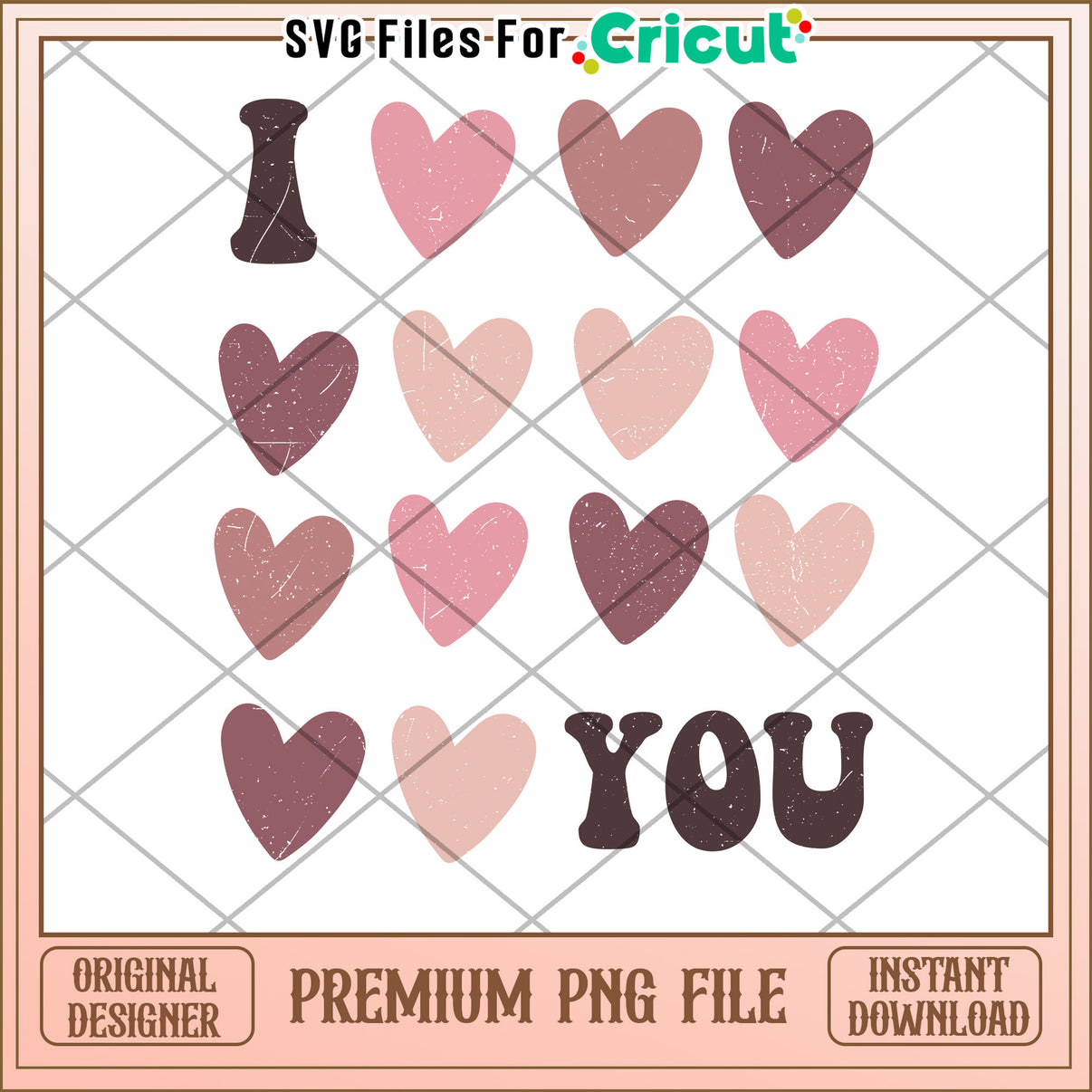 I Love You Hearts PNG Design – svg files for cricut